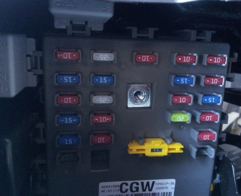 Fuse box diagram Ravon R3 Nexia relay with assignment and location