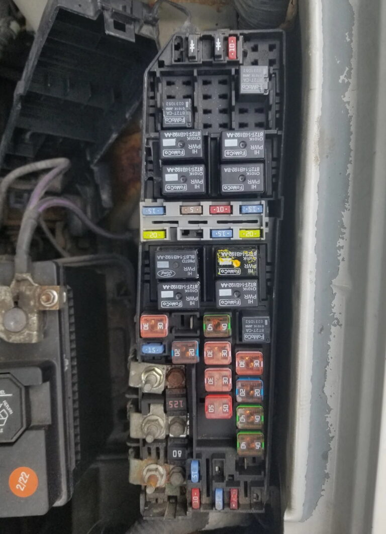 Fuse box diagram Ford Escape 2007 - 2012 relay with assignment and location