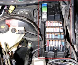 Fuse box diagram Mercedes-Benz 124 and relay with designation and location