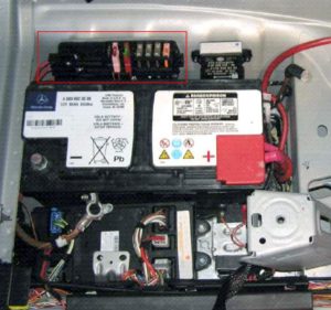 Fuse box diagram Mercedes 164 and relay with designation and location