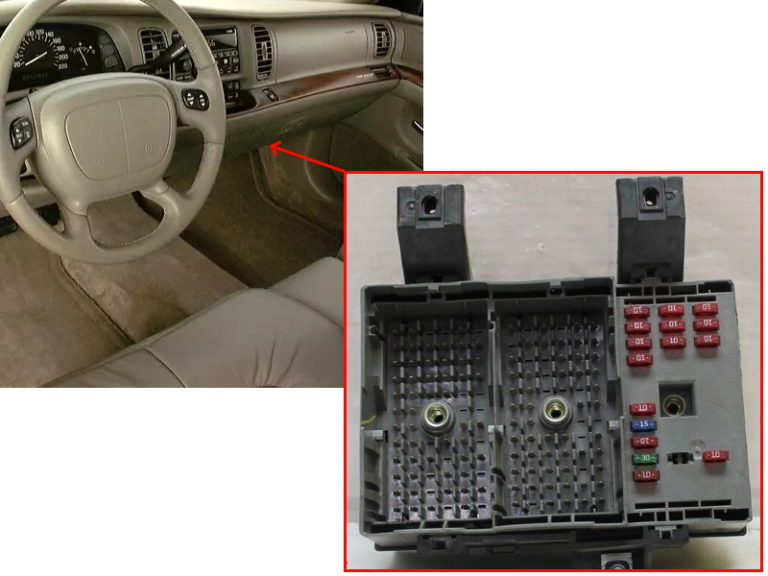 Fuse box diagram Buick Park Avenue 2G relay with assignment and location