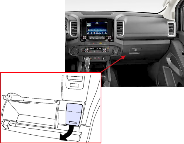 Fuse box diagram Nissan Frontier 2022 - 2028 relay with assignment and ...