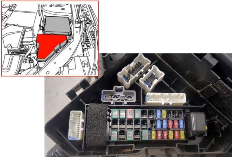 Fuse box diagram Infiniti QX50 (2018 - 2025) with assignment and location